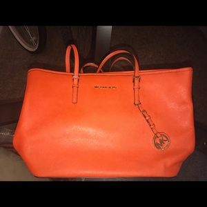 Michael Kors | Bags | Michael Kors Orange Tote Bag | Poshmark
